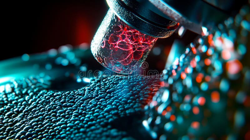A Close Up of a Microscope with Water Droplets on it Stock Image ...