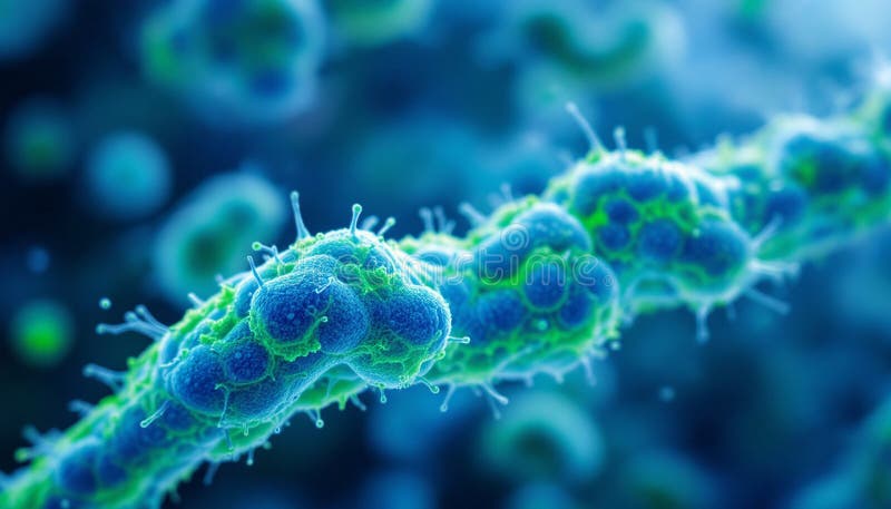 Close Up of Microscopic Bacteria Stock Illustration - Illustration of ...