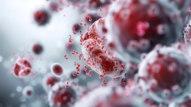 Close-up of Microscopic Cancer Cells with Detailed Texture ...