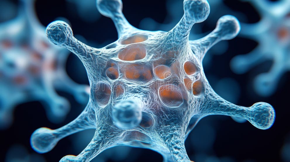 Close-up of Microscopic Cell Structure, Highlighting Scientific and ...