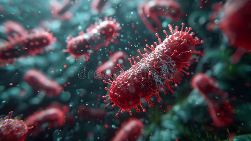 Microscopic View of Bacteria in a Liquid Environment Stock Photo ...