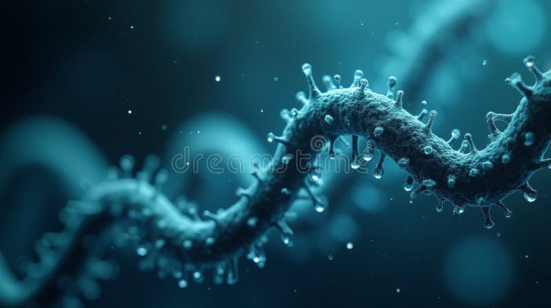 Close-up of a Microscopic Organic Structure Resembling a Virus or ...
