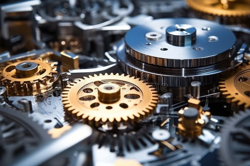 Close-up of Microscopic Robotic Gears and Wheels Stock Image - Image of ...