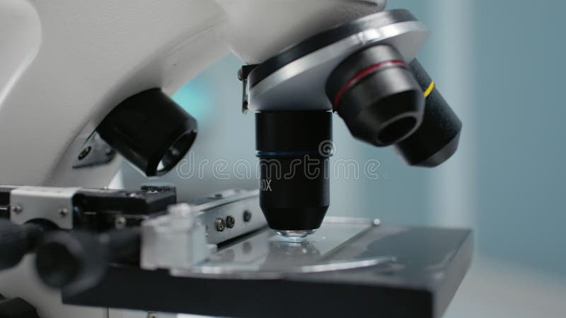 Microscopic Analysis and Setting Up the Microscope for Work Stock ...