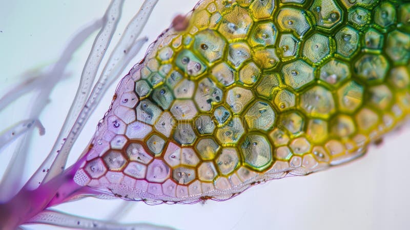 Close Up Microscopic View of a Leaf S Cellular Structure Stock Photo ...