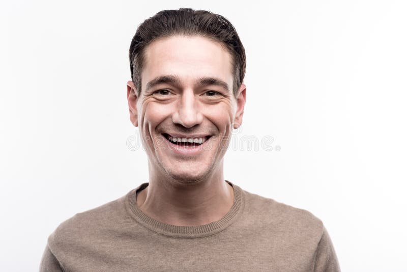 Close Up of Middle-aged Man Smiling at the Camera Stock Image - Image ... Close Up of Middle-aged Man Smiling at the Camera Stock Image - Image ...