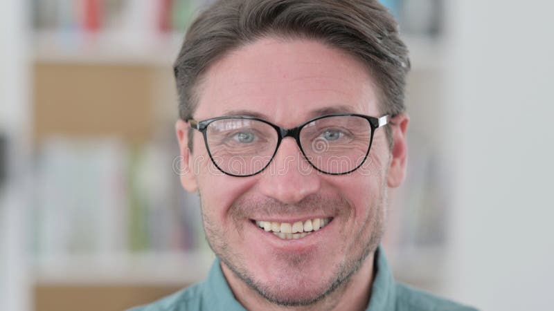 Close Up of Middle Aged Man Smiling Face Stock Image - Image of ...