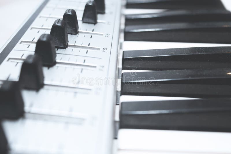 Close up MIDI Controller stock image. Image of effects - 84364843