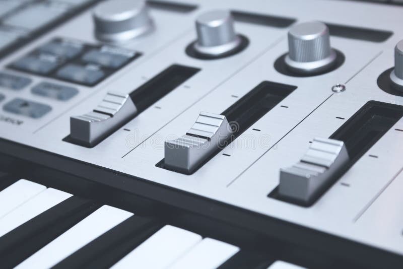 Close up MIDI Controller stock image. Image of tools - 84368491