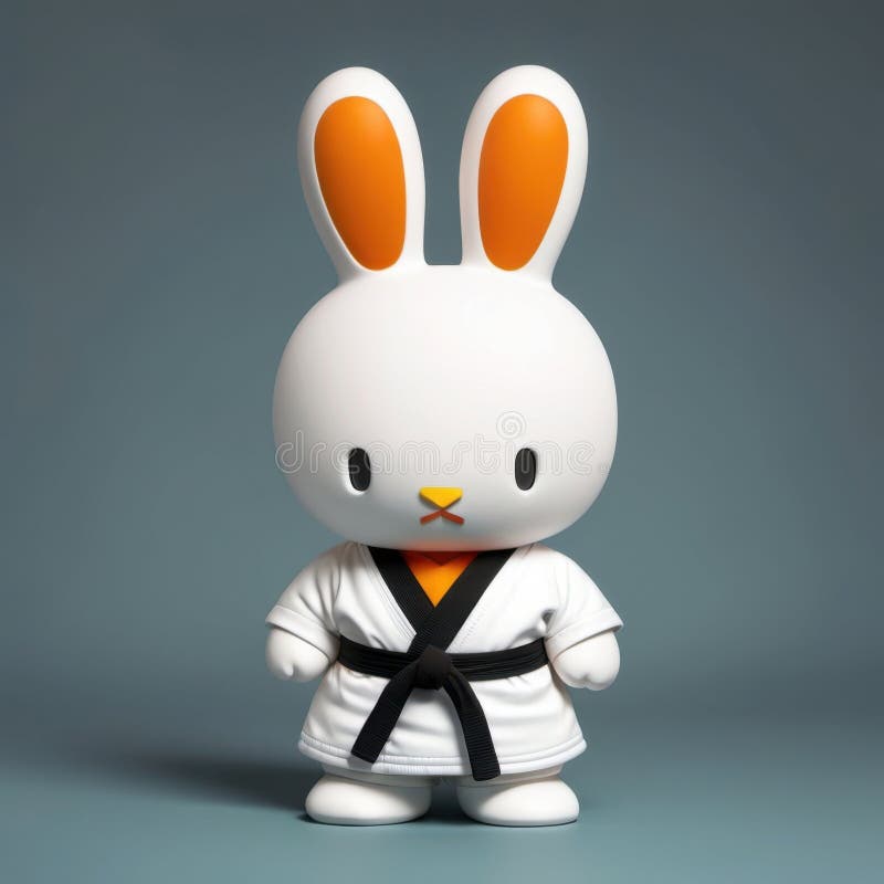 Close Up Miffy in a Judo Suit Stock Illustration - Illustration of ...