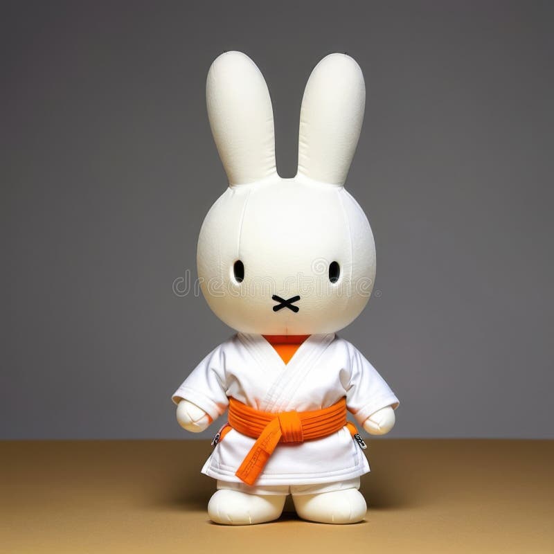 Close Up Miffy in a Judo Suit Stock Illustration - Illustration of ...