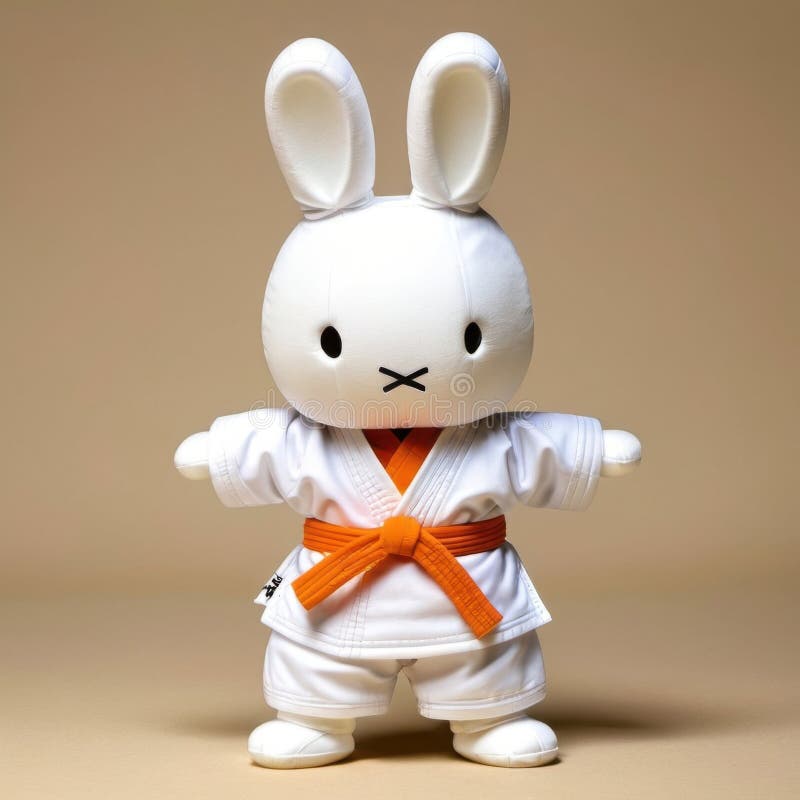 Close Up Miffy in a Judo Suit Stock Illustration - Illustration of ...