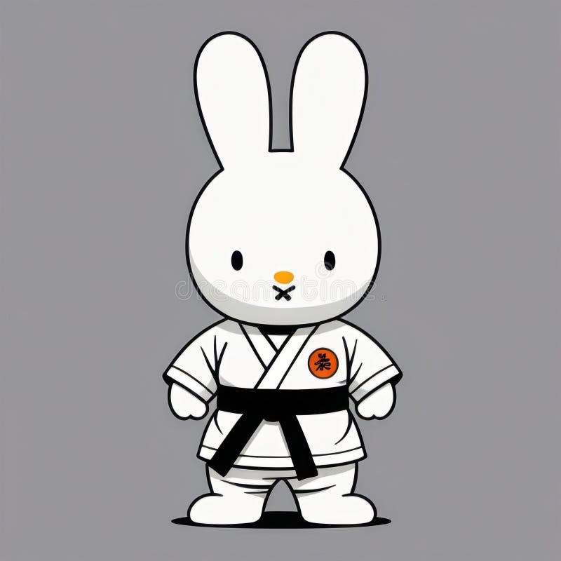 Close Up Miffy in a Judo Suit Stock Illustration - Illustration of ...