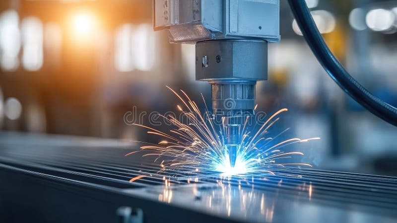 Close-up of a MIG Welding Machine Connected To Power Source, Producing ...