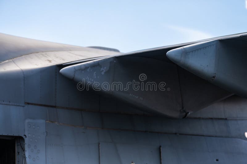 Close-up of Military Aircraft Wing Details.. Stock Image - Image of ...