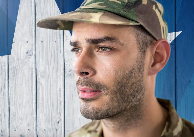 Close Up of Military Thinking Stock Image - Image of caucasian, adult ...
