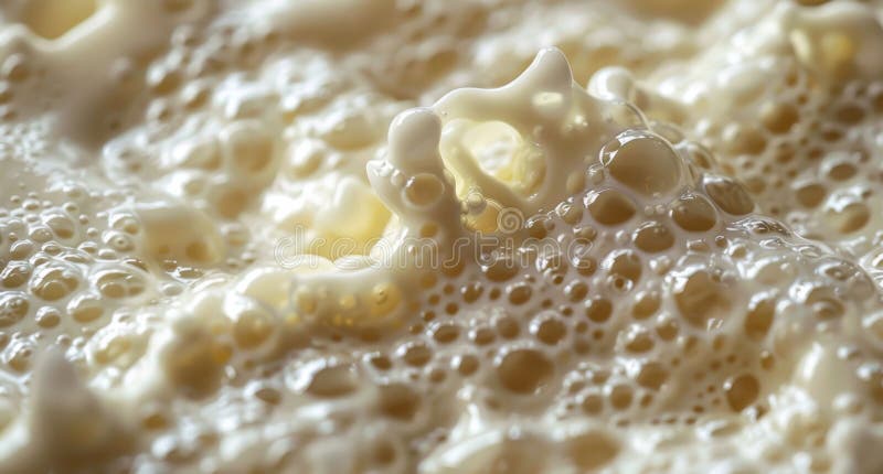 Close Up of Milk Splashing and Forming Bubbles Stock Photo - Image of ...