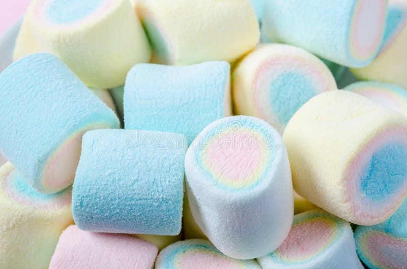 Close Up the Mini Colorful Marshmallows Texture Stock Image - Image of ...