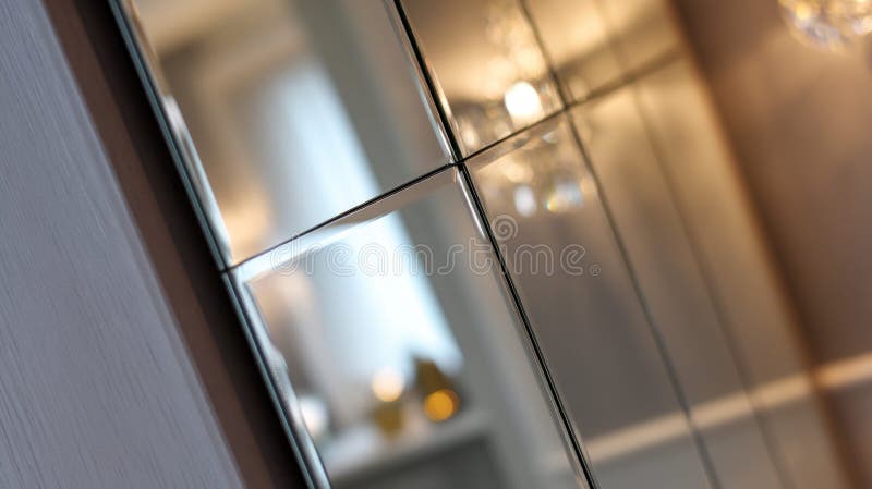 A Close-up of a Mirrored Wall, Capturing Reflections and Abstract ...