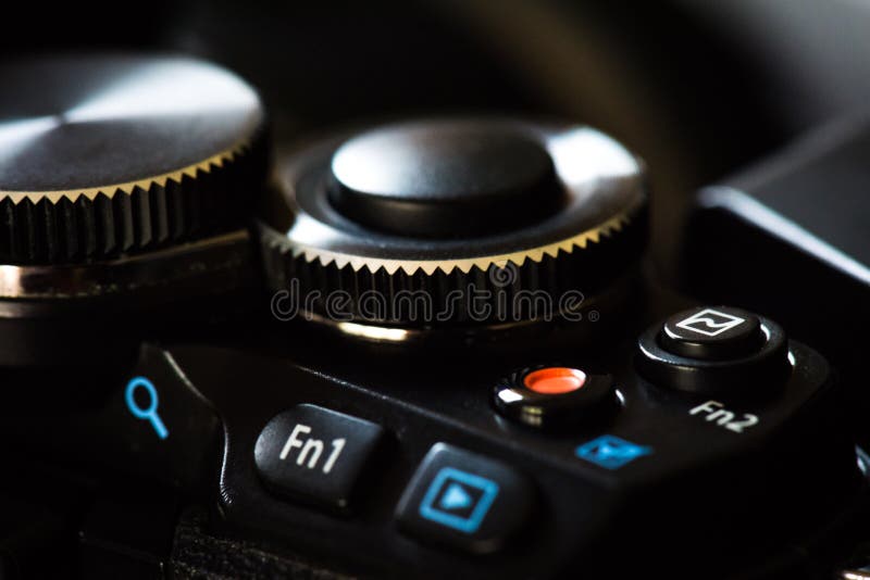 Close Up Mirrorless Micro 4/3 Digital Camera Dial and Function Stock ...