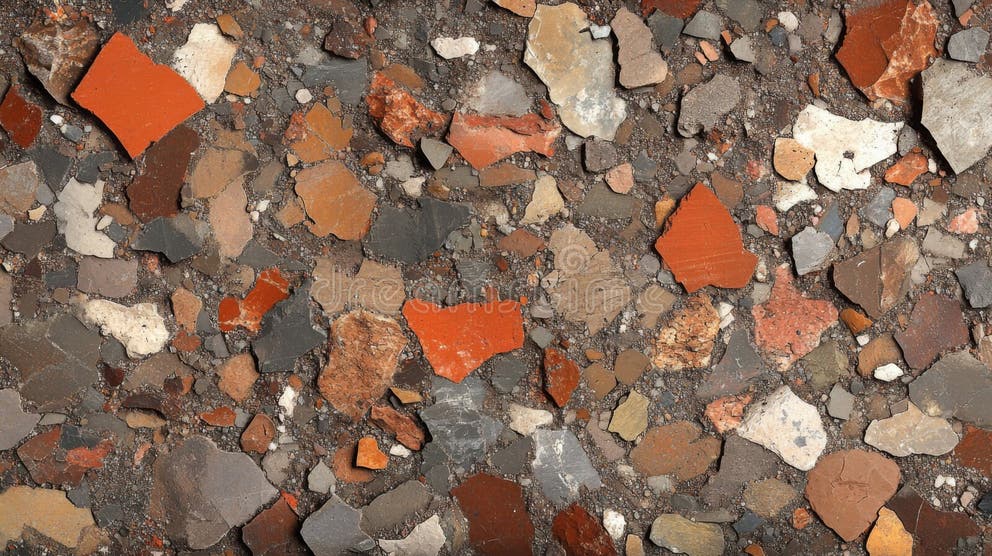 Close-up of a Mix of Broken Rocks and Small Stones Stock Illustration ...