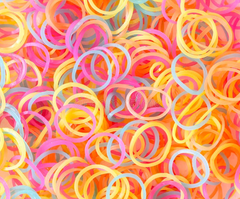 Close Up Mixed Colorful of Elastic Band Stock Photo - Image of band ...