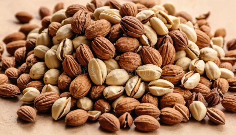 Close-up of Mixed Nuts, Almonds and Pistachios Stock Illustration ...