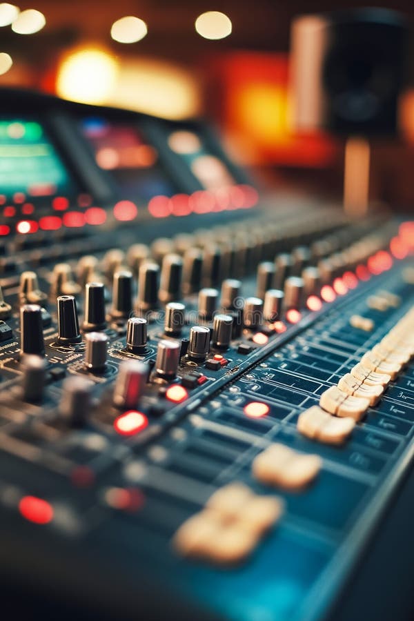 A Close Up of a Mixing Board in a Recording Studio Stock Photo - Image ...