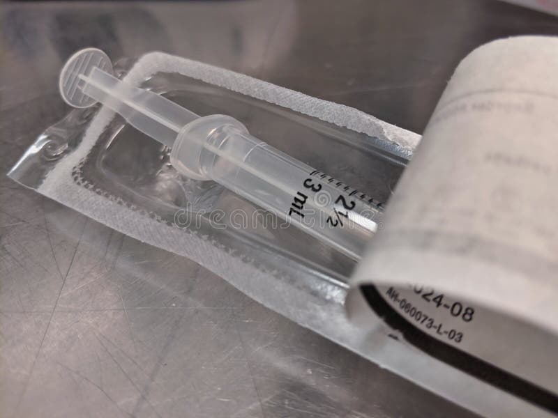 A 3 ML Syringe, Opened but Still Inside Its Packaging Stock Image ...