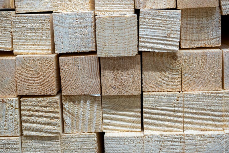 Close-up of 50 Mm Thick Wooden Beam Lumber. Front View Stock Image ...