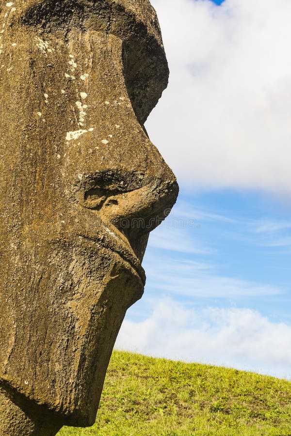 A Close Up of a Moai Statue Stock Image - Image of moai, chile: 72975383