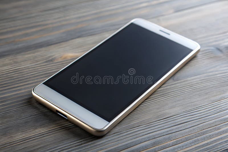 Close Up of a Mobile Phone with Blank Black Screen Stock Illustration ...
