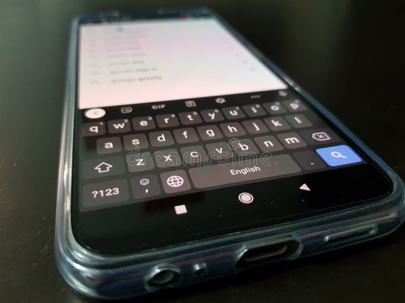 Close Up of Mobile Phone Device and Keyboard Stock Image - Image of ...