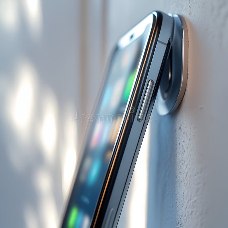 Close-up of Mobile Phone on Wall Stock Illustration - Illustration of ...