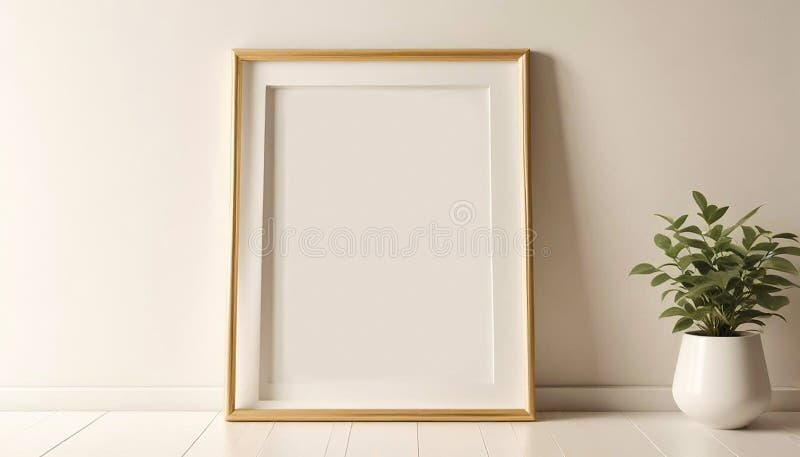 Close-up Mockup of an Empty Poster Frame - 3d Render Stock Illustration ...