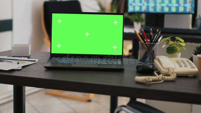 Close Up of Mockup Notebook and Trading Platform Displayed on PC Screen ...