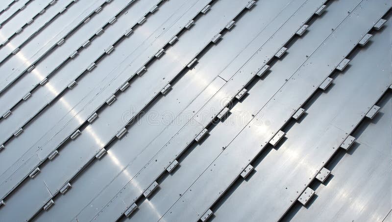 Close Up of Modern Aluminum Cladding on a Sunlit High Rise Building ...
