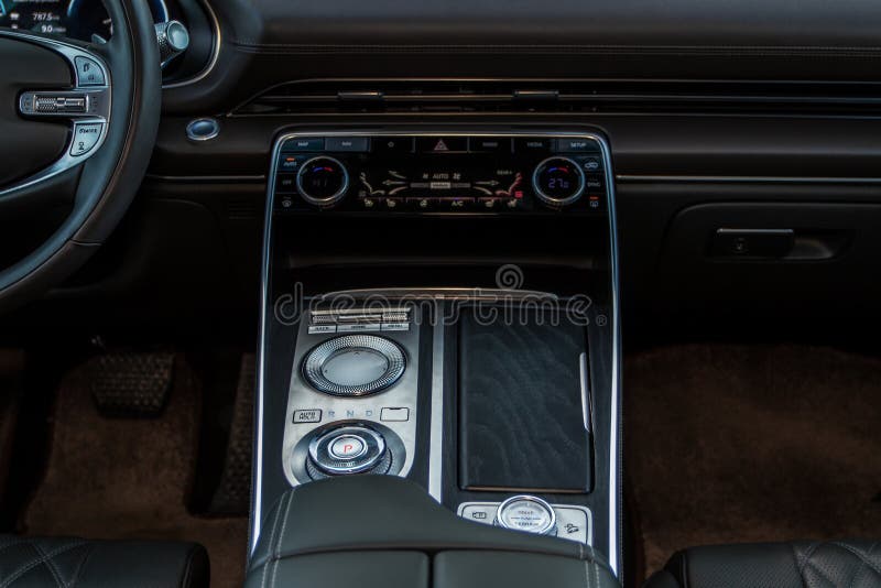 Close Up of the Modern Automatic Gearbox Lever. Stock Image - Image of ...