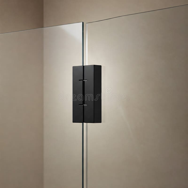 Close-up of a Modern Black Rectangular Door Handle on a Sleek, Light ...