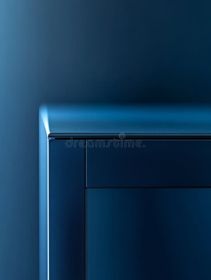 Close-up of Modern Blue Table Corner Stock Photo - Image of simple ...