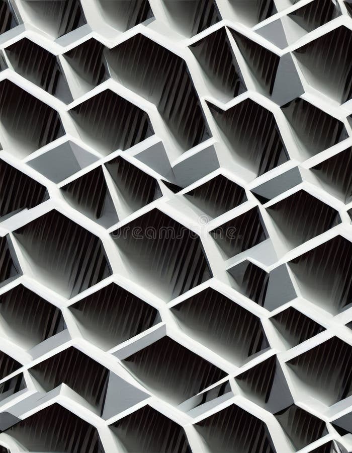 Modern Geometric Building Facade Stock Illustration - Illustration of ...