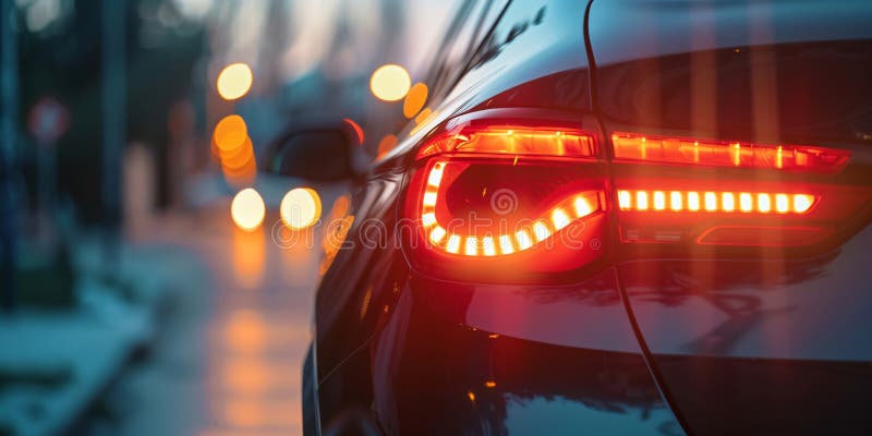 Close Up of Modern Car Back Lights Stock Illustration - Illustration of ...