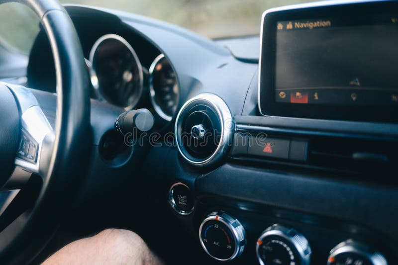 Close-up of a Modern Car Dashboard Stock Photo - Image of electronics ...