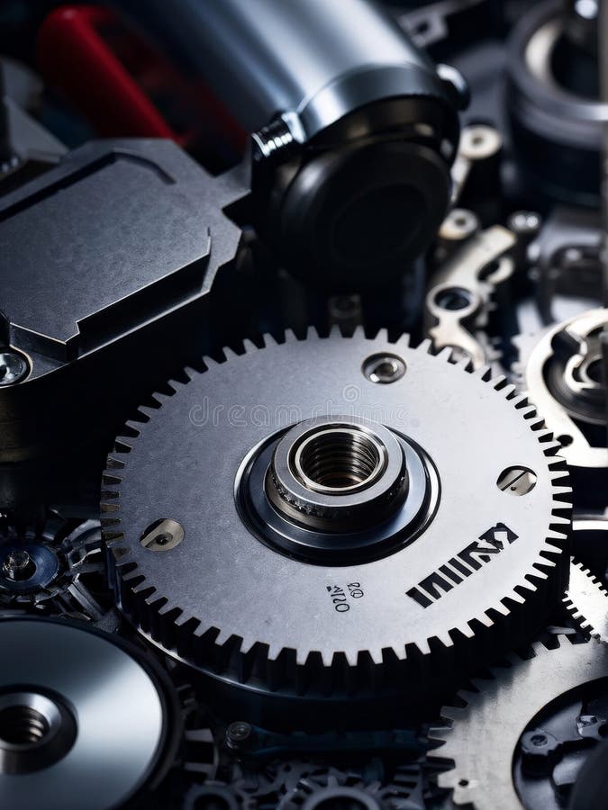 Close Up of a Modern Car Engine Stock Illustration - Illustration of ...