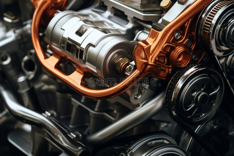 Close-up of a Modern Car Engine. Generative by Ai Stock Illustration ...