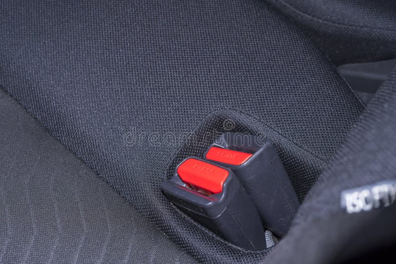 Close Up of Modern Car Interior - Rear Seats with the Seat Belts Stock ...