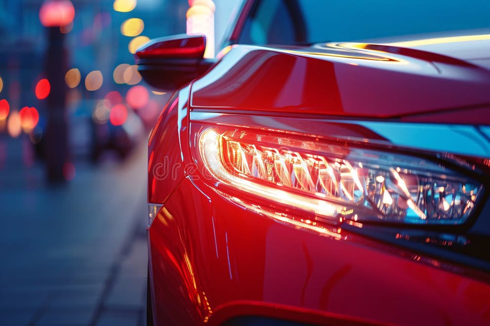Close Up of Modern Car Lights Stock Illustration - Illustration of ...