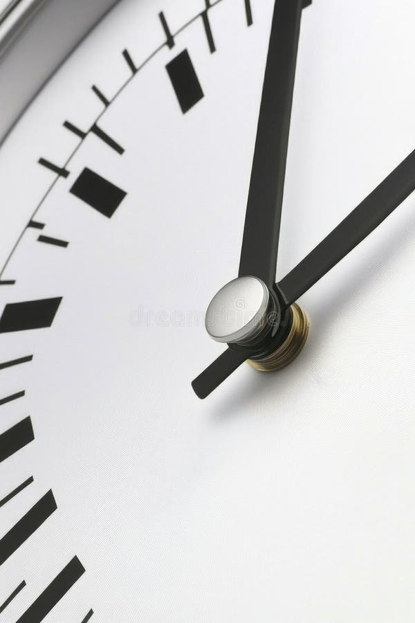 Close-up of Modern Clock Face with Black Hands and Geometric Hour ...
