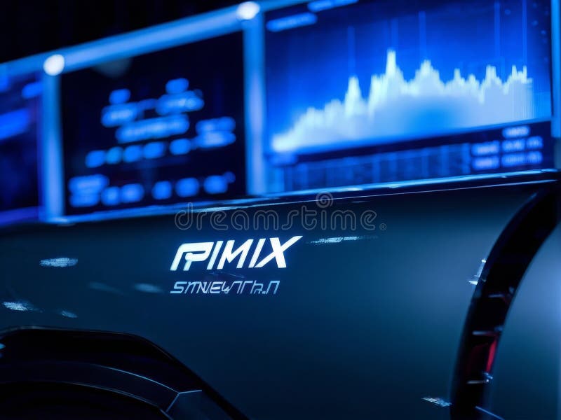 Close Up of a Modern Computer Monitor with Blue and Red Light Stock ...