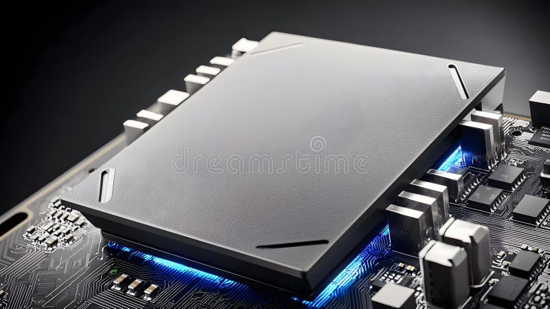 Close-up of Modern Computer Motherboard Component Stock Illustration ...